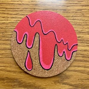 Dining | Multicolor Grime Drip Cork Coasters Lot Of 9 | Poshmark